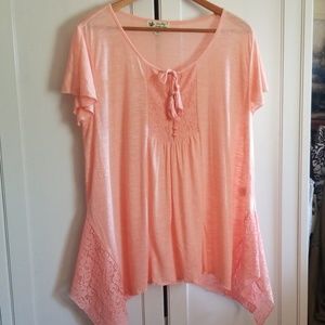 Unity World Wear | Tops | Unity Worldwear Xl Boho Handkerchief Hem Lace ...